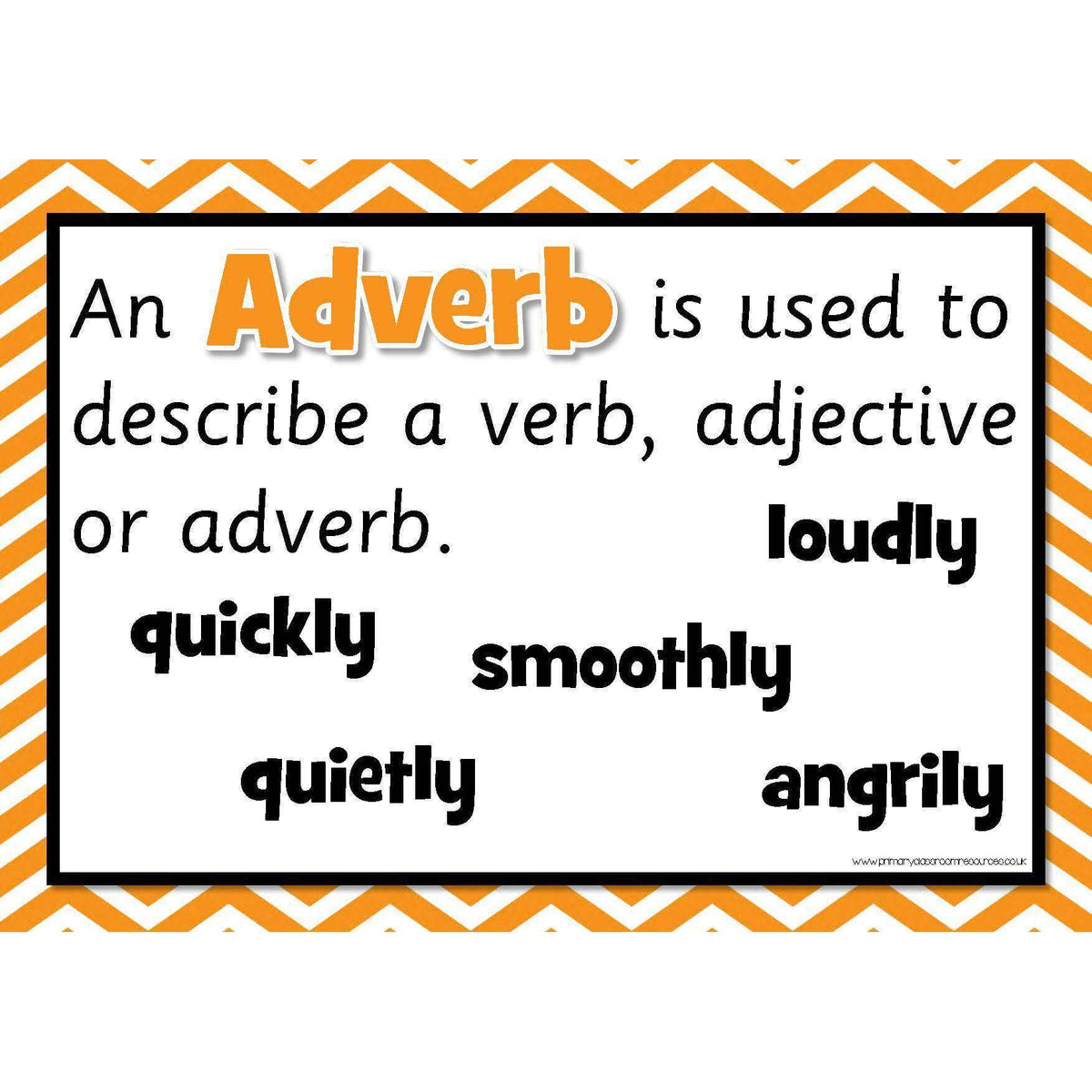 Chevron Parts of Speech Posters – Primary Classroom Resources