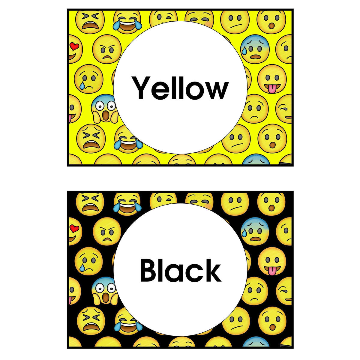 Emoji Colour Cards – Primary Classroom Resources