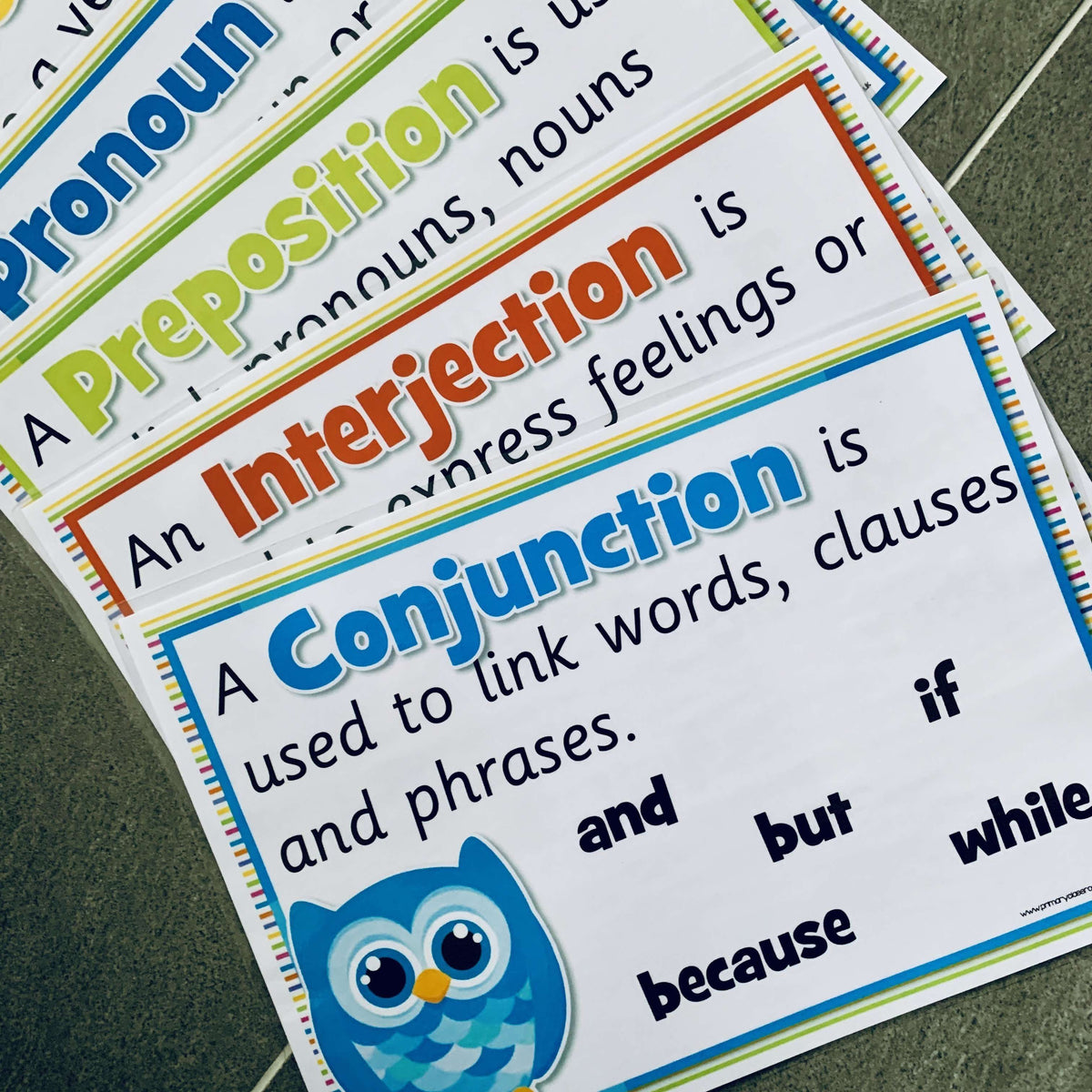 Owl Parts of Speech Posters – Primary Classroom Resources