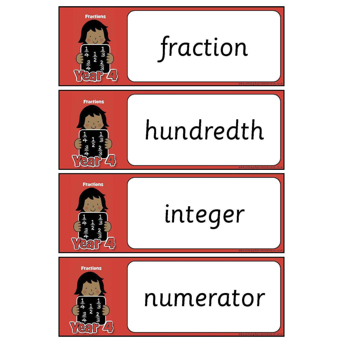 Year 4 Maths Vocabulary Fractions Primary Classroom Resources year-4-maths-vocabulary-fractions-primary-classroom-resources