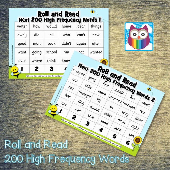 Roll and Read - Letters and Sounds Next 200 High Frequency Words ...