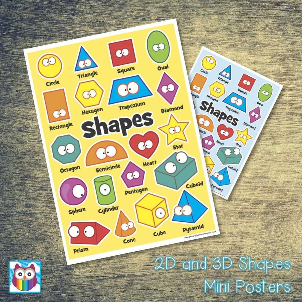 2D and 3D Shapes Mini Poster Pack – Primary Classroom Resources