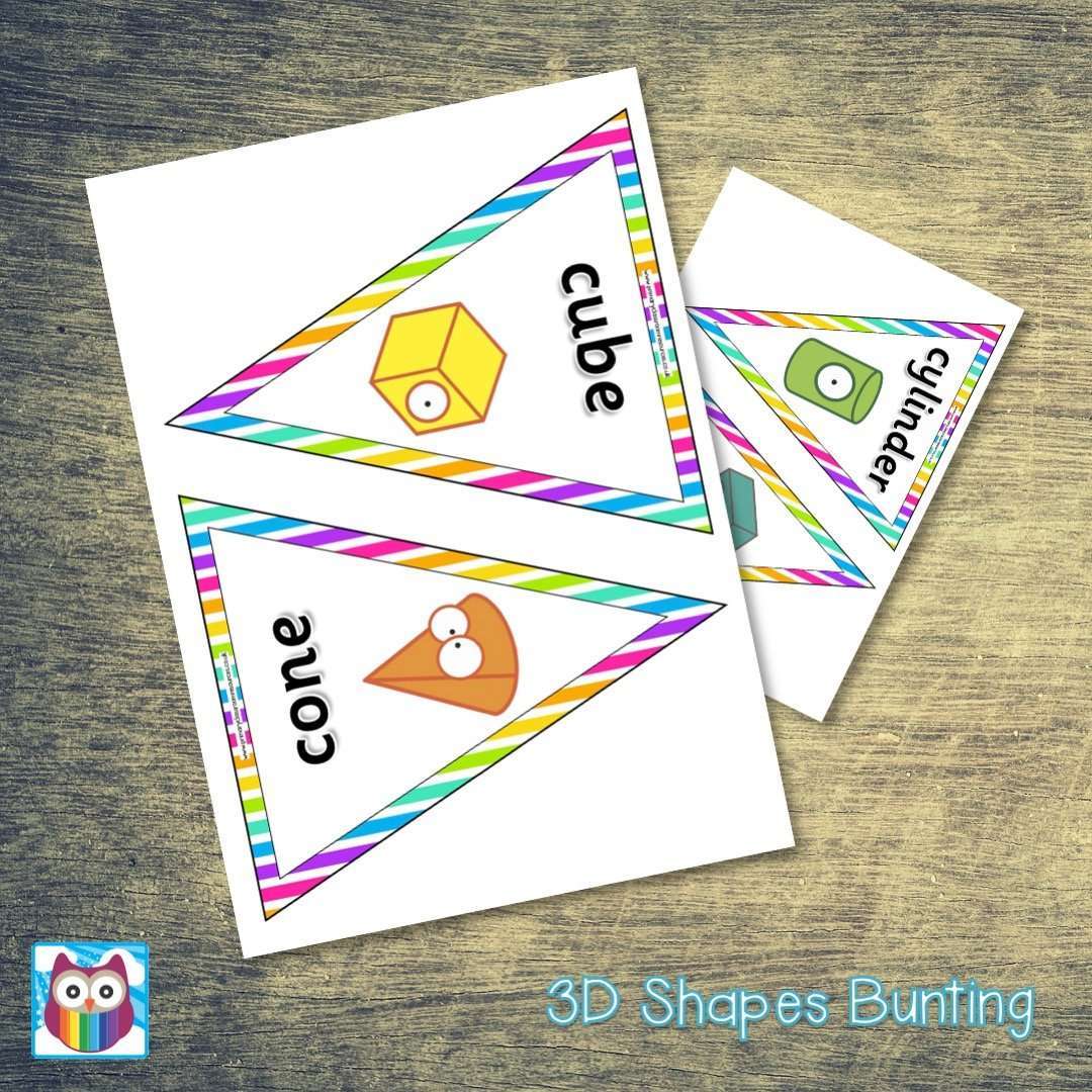 3D Shapes Classroom Display Bunting – Primary Classroom Resources