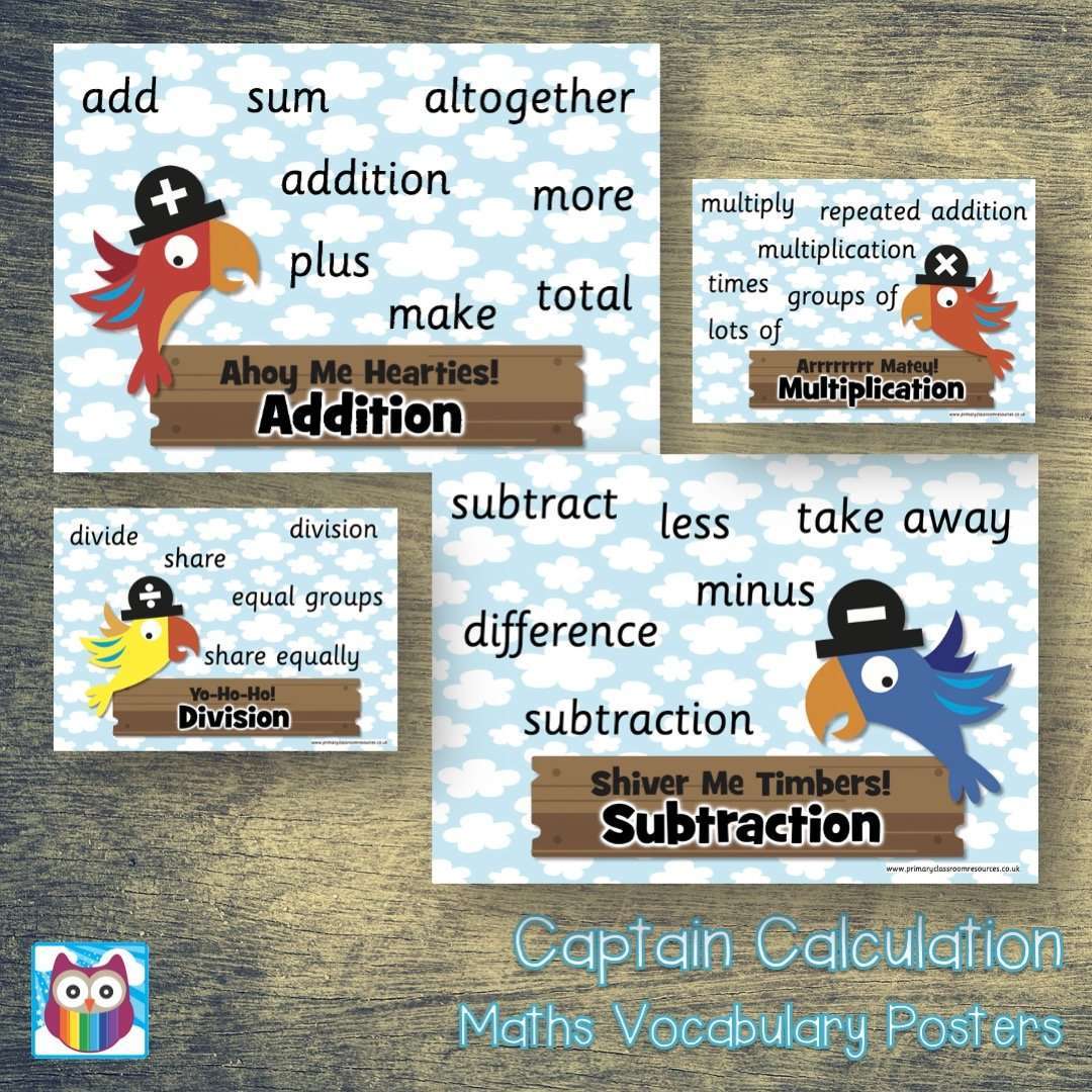 Captain Calculation Maths Vocabulary Classroom Display Posters ...