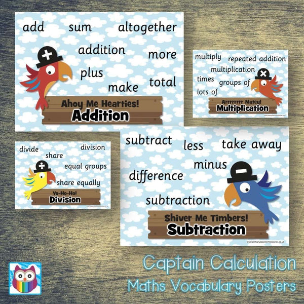 Captain Calculation Maths Vocabulary Classroom Display Posters ...