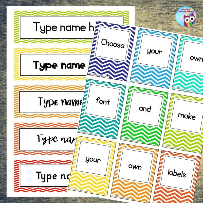 EDITABLE Name Tray & Coat Peg Labels - Chevron – Primary Classroom ...