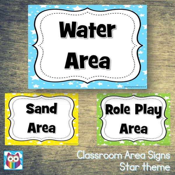 Classroom Area Signs - Stars Theme – Primary Classroom Resources