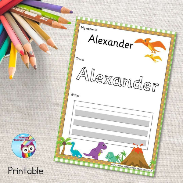 EDITABLE Name Writing Cards - Dinosaurs – Primary Classroom Resources