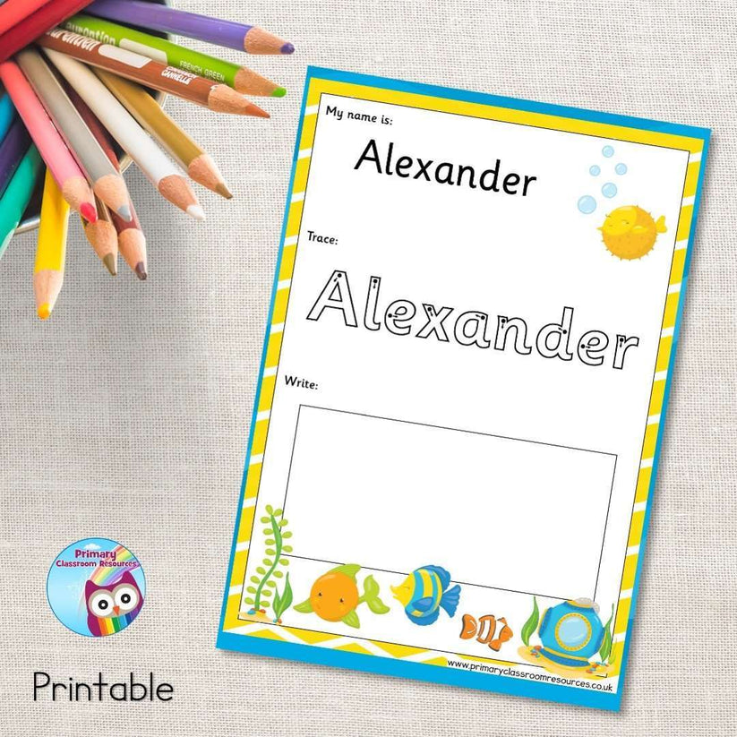 EDITABLE Name Writing Cards - Fish – Primary Classroom Resources