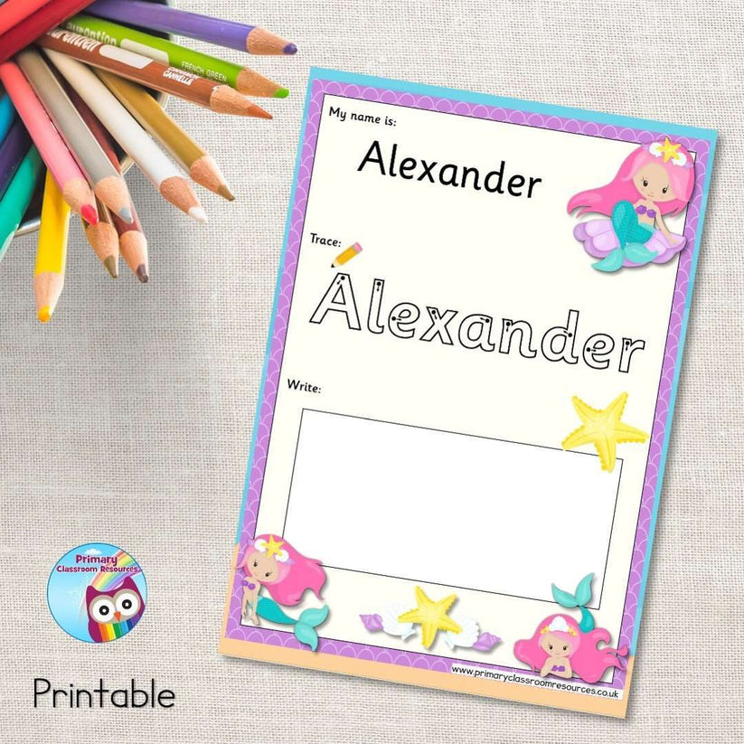 EDITABLE Name Writing Cards - Mermaid – Primary Classroom Resources