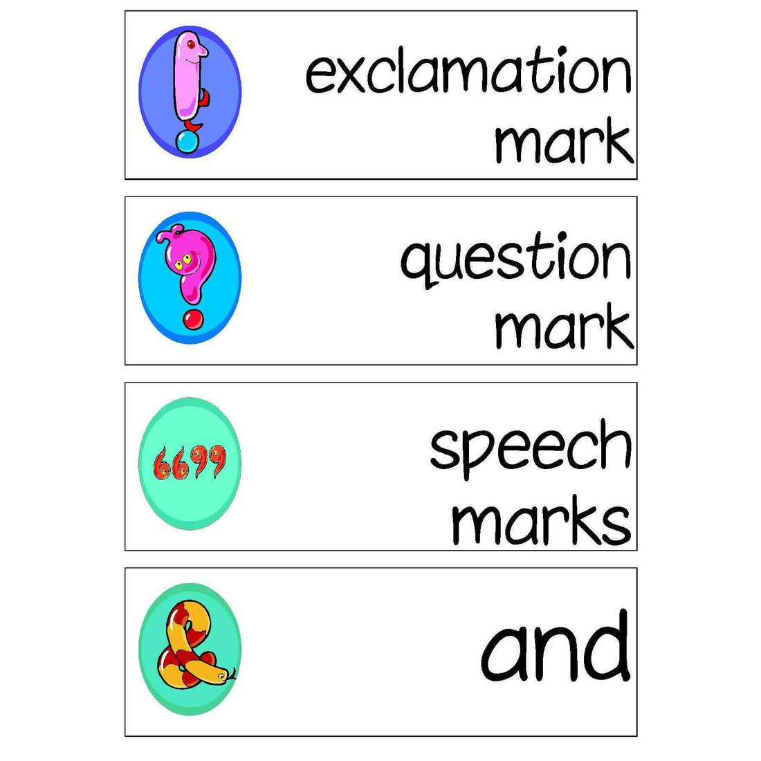 Punctuation Labels – Primary Classroom Resources