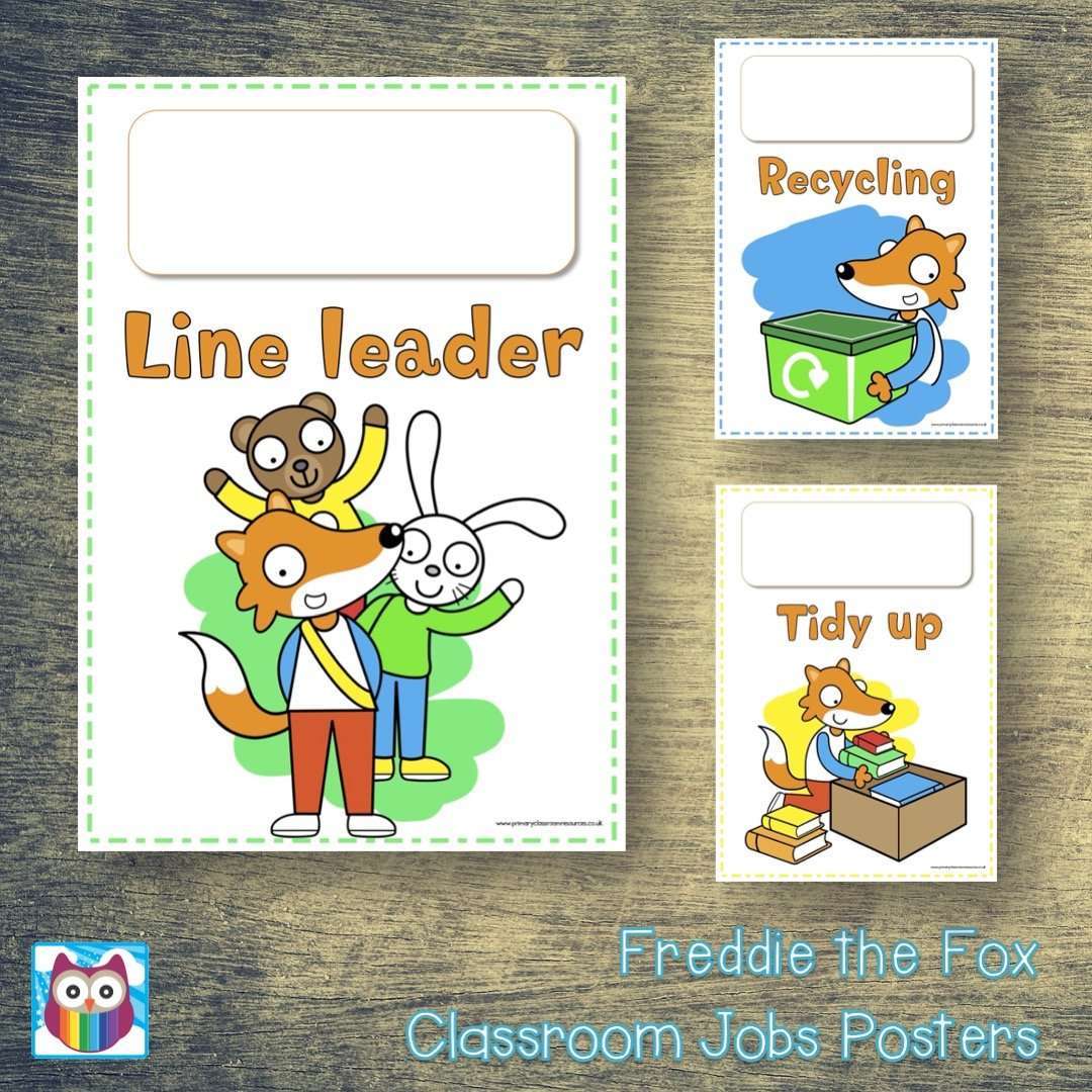 Freddie the Fox Classroom Jobs Posters – Primary Classroom Resources