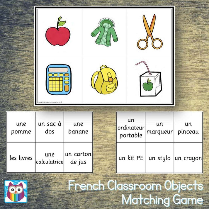 French Classroom Objects Matching Game – Primary Classroom Resources