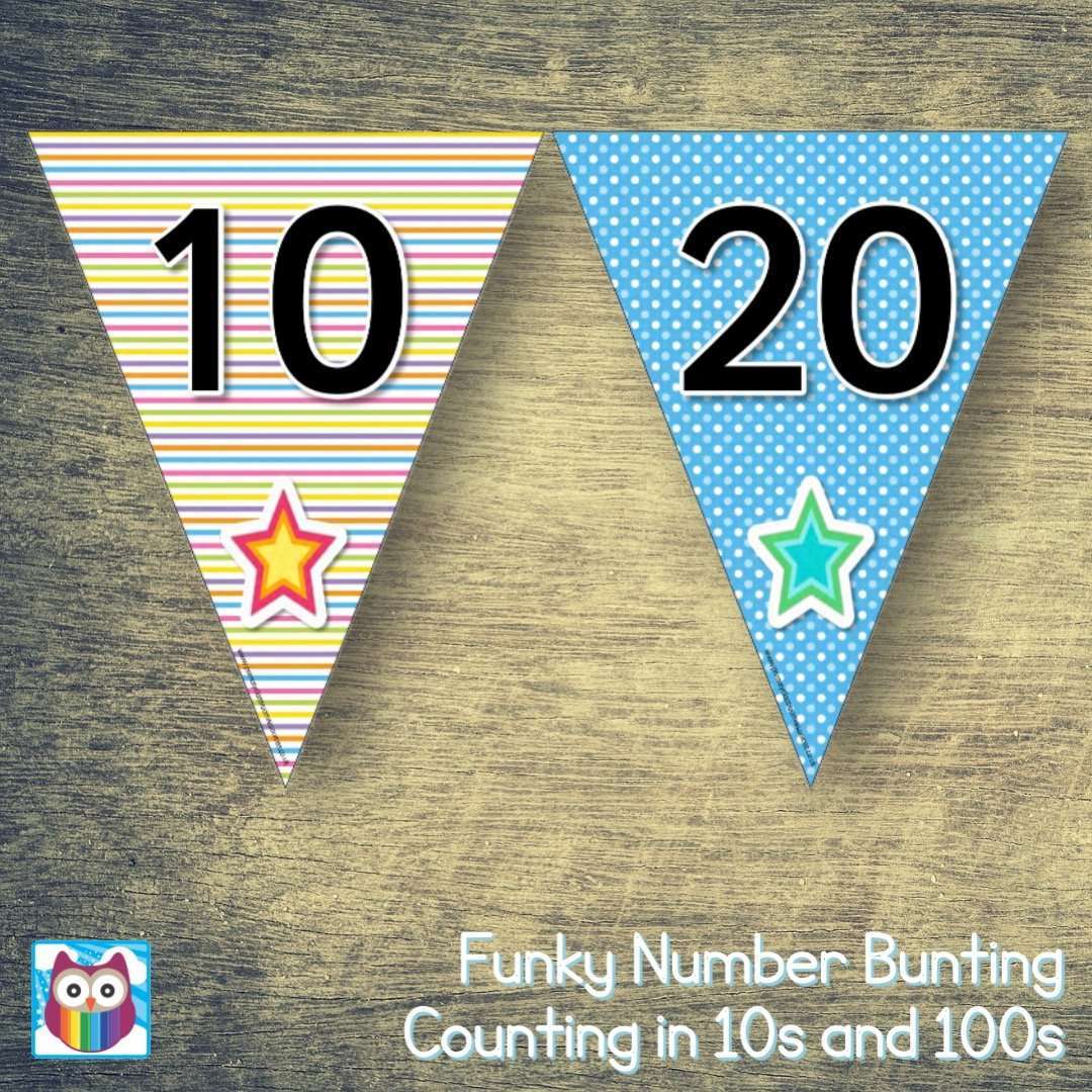 Funky Number Bunting - Counting in 10s and 100s – Primary Classroom ...