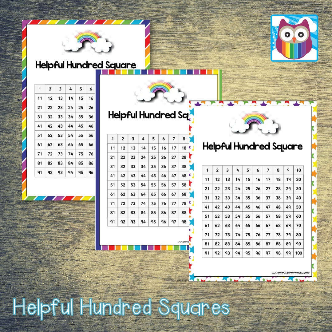 Helpful Hundred Squares – Primary Classroom Resources