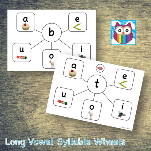 Long Vowels Syllable Wheels - Speech Sound Articulation Activity ...