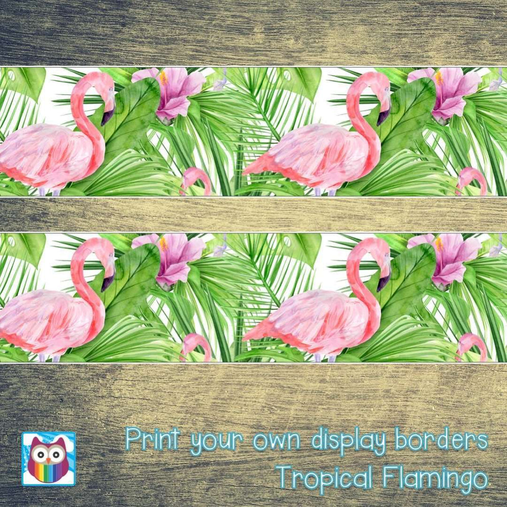 Print Your Own Display Borders - Tropical Flamingo – Primary Classroom ...