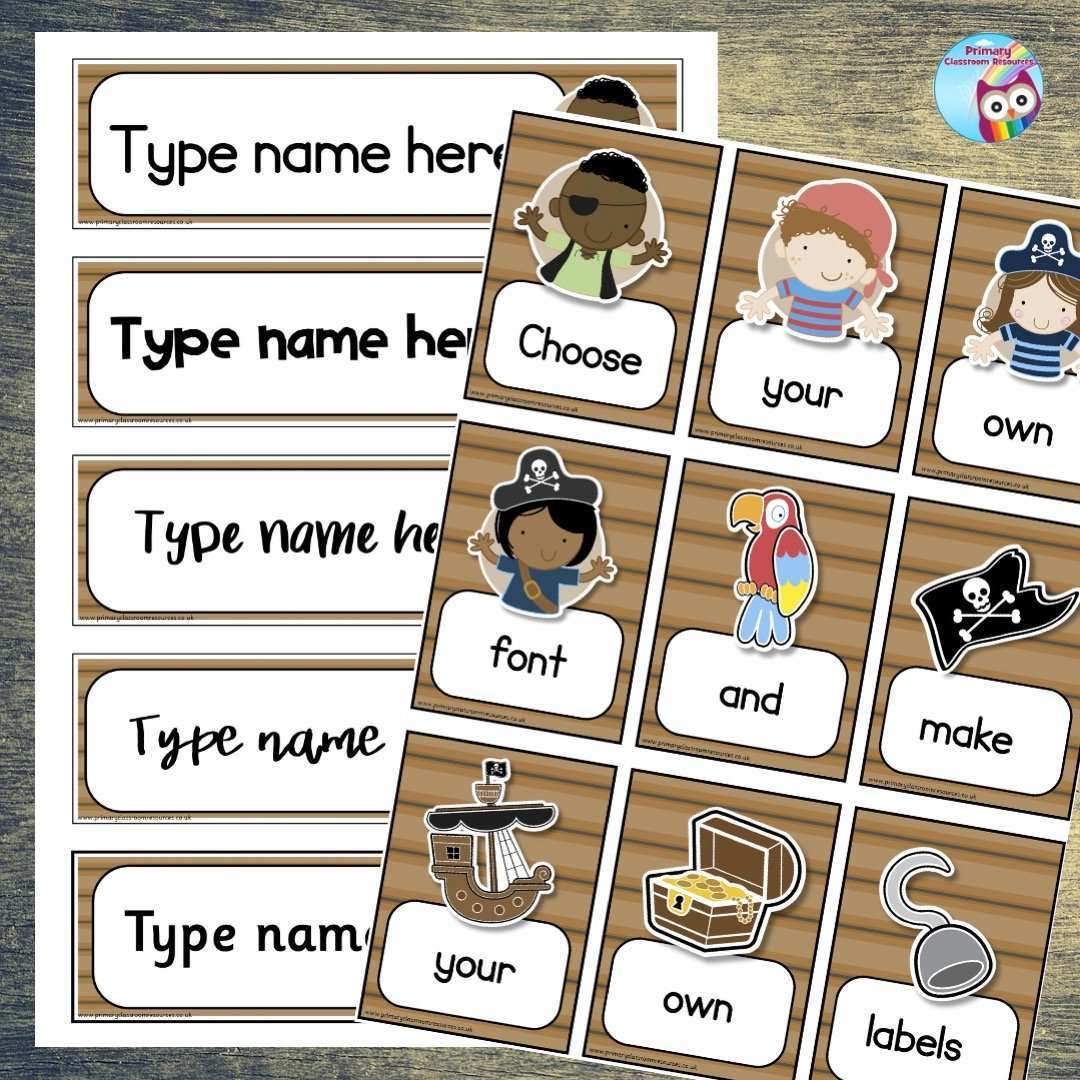 EDITABLE Name Tray & Coat Peg Labels - Pirate Kids – Primary Classroom ...