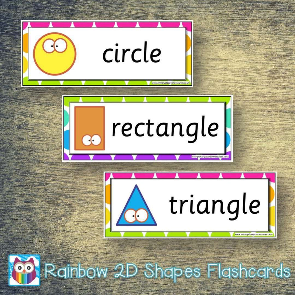 Rainbow 2D Shapes Flashcards – Primary Classroom Resources