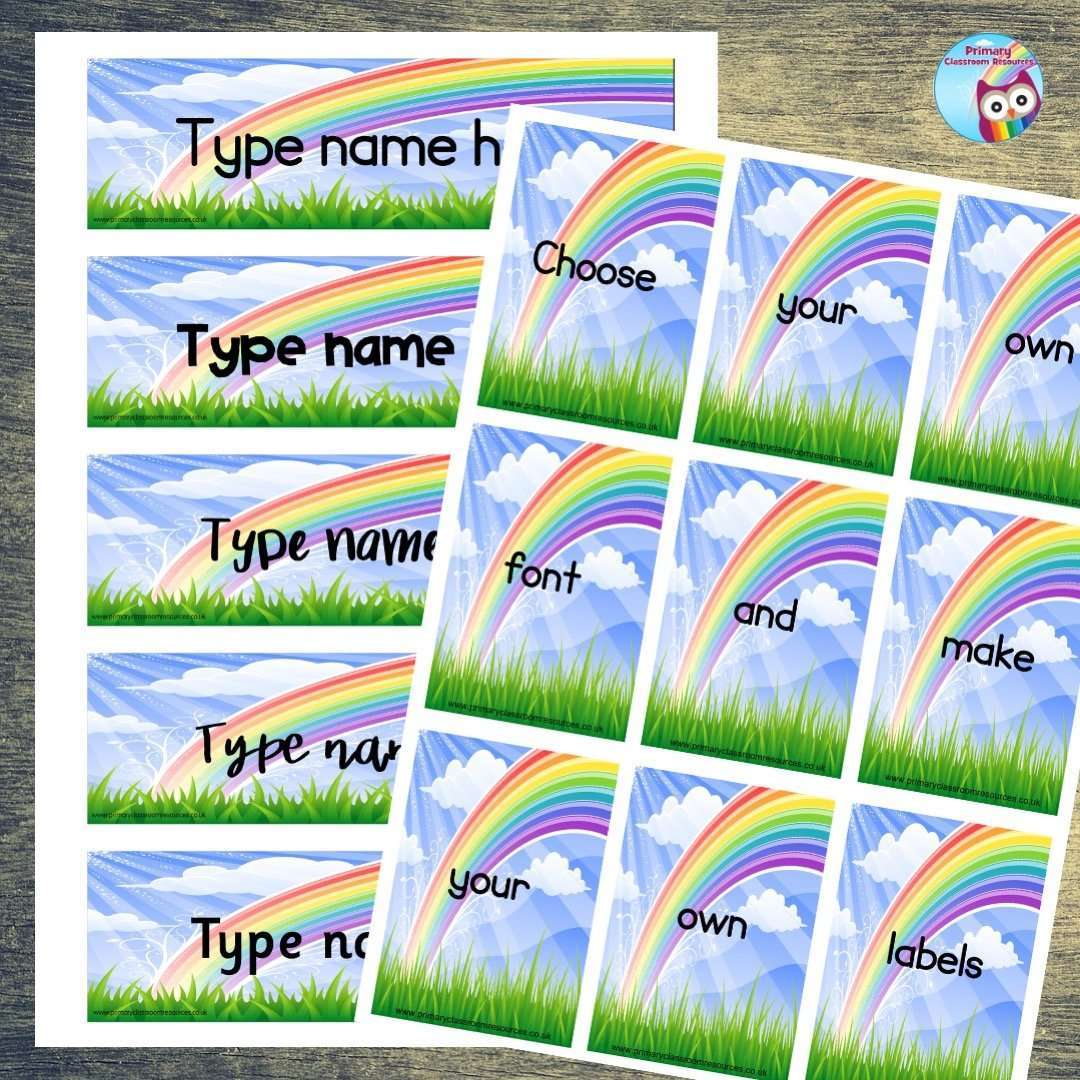 EDITABLE Name Tray & Coat Peg Labels - Rainbow – Primary Classroom ...