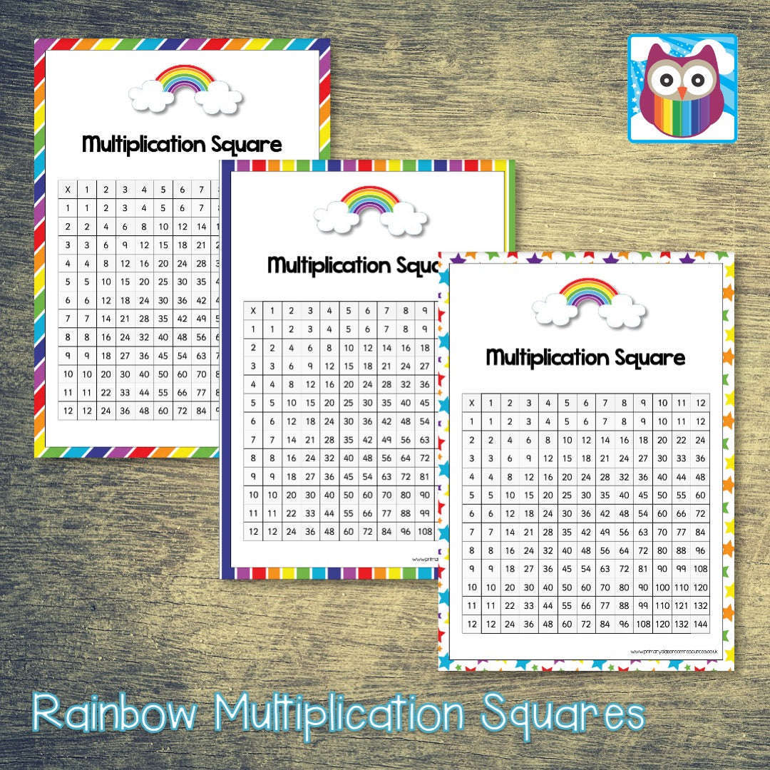 Rainbow Multiplication Squares – Primary Classroom Resources