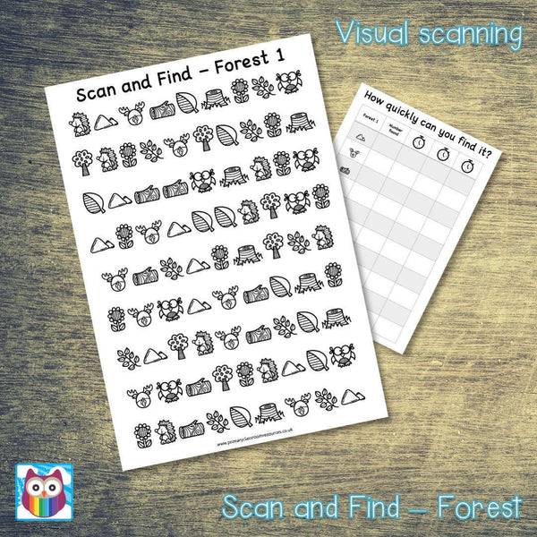 Scan and Find - Forest - Visual Scanning Activity – Primary Classroom ...