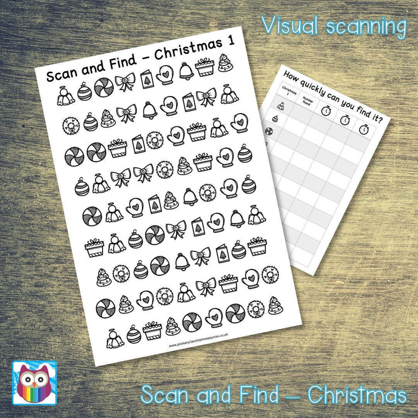 Scan and Find - Christmas - Visual Scanning Activity – Primary ...
