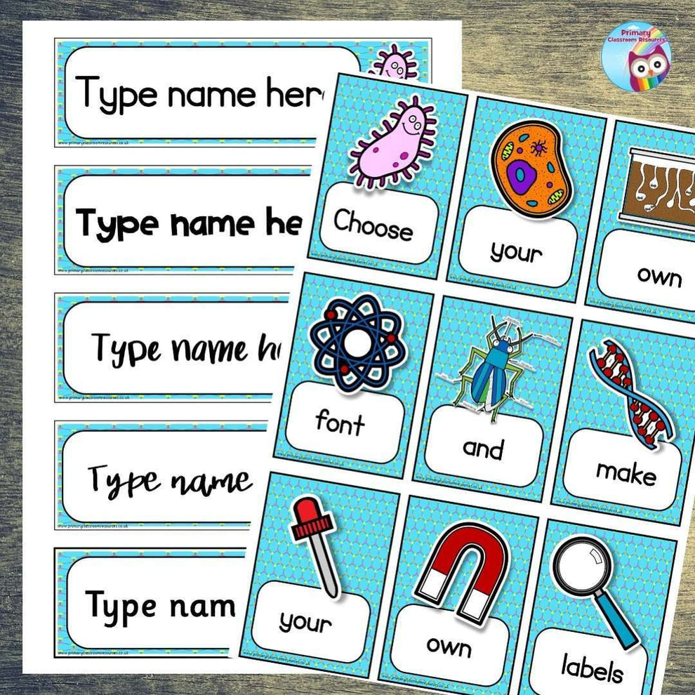 EDITABLE Name Tray & Coat Peg Labels - Science – Primary Classroom ...