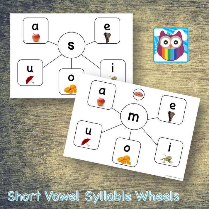 Short Vowels Syllable Wheels - Speech Sound Articulation Activity ...