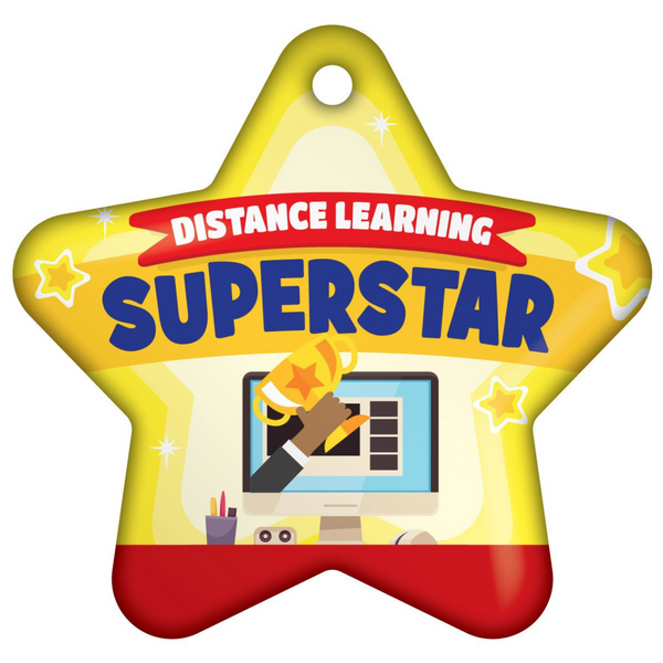 Distance Learning Superstar Star Brag Tags Classroom Rewards - Pack of ...