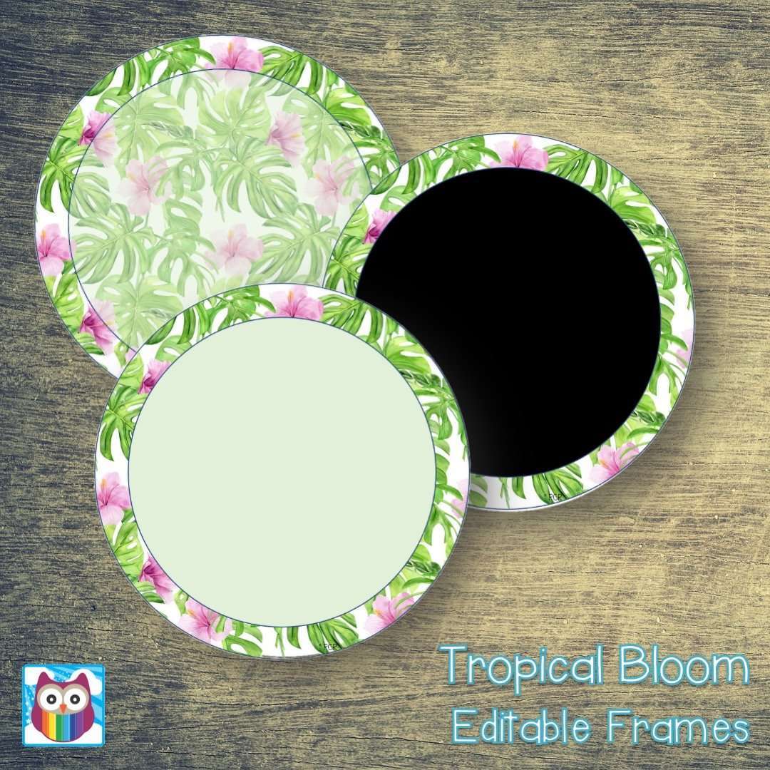 Tropical Bloom Editable Frames – Primary Classroom Resources