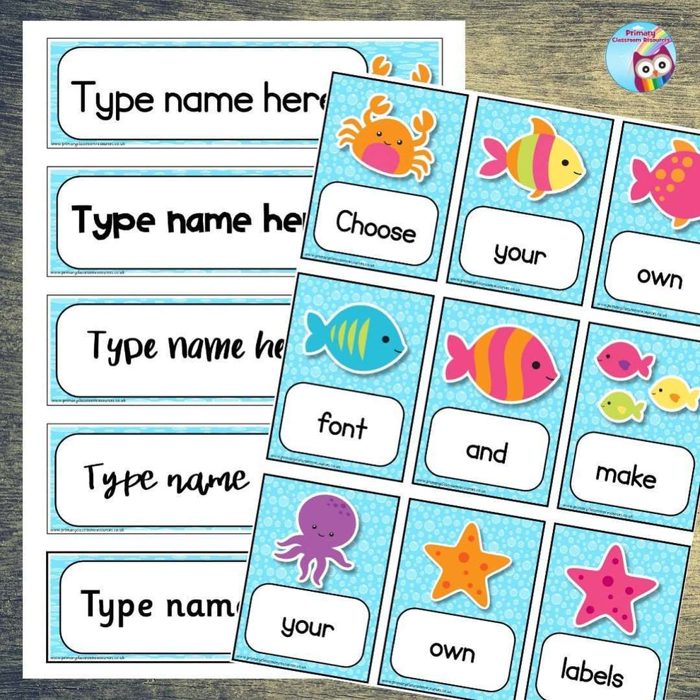 Editable Classroom Labels Name Labels Book Labels Under the Sea ...