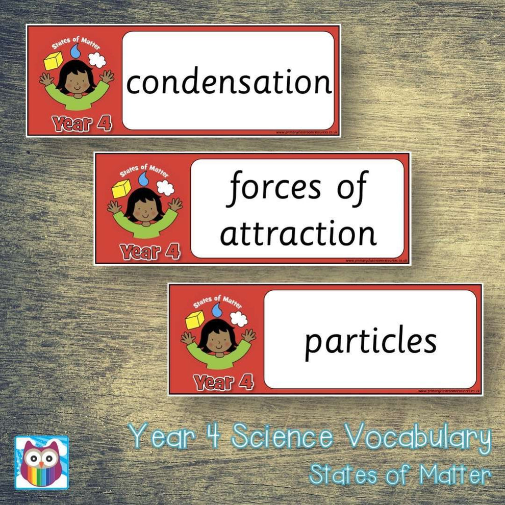 Year 4 Science Vocabulary - States of Matter – Primary Classroom Resources