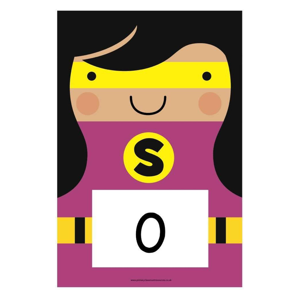 A4 Superhero Number Cards 0-20 – Primary Classroom Resources