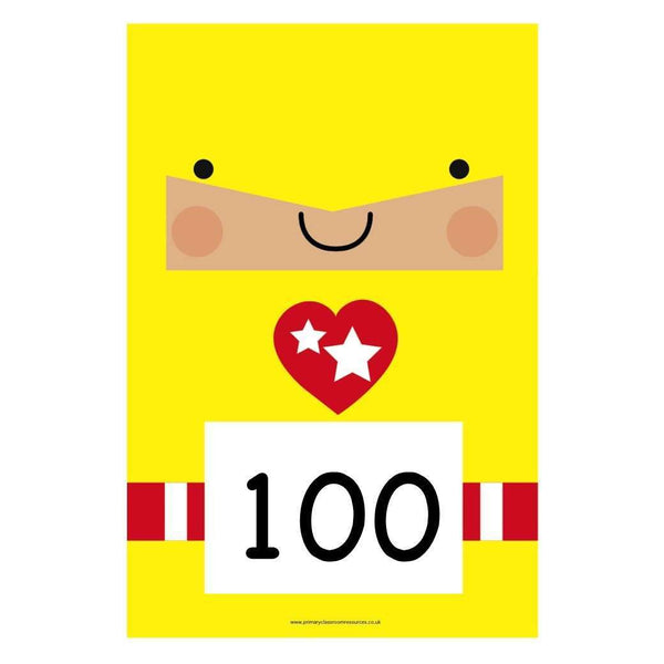 A4 Superhero Number Cards 100s to 1000 – Primary Classroom Resources