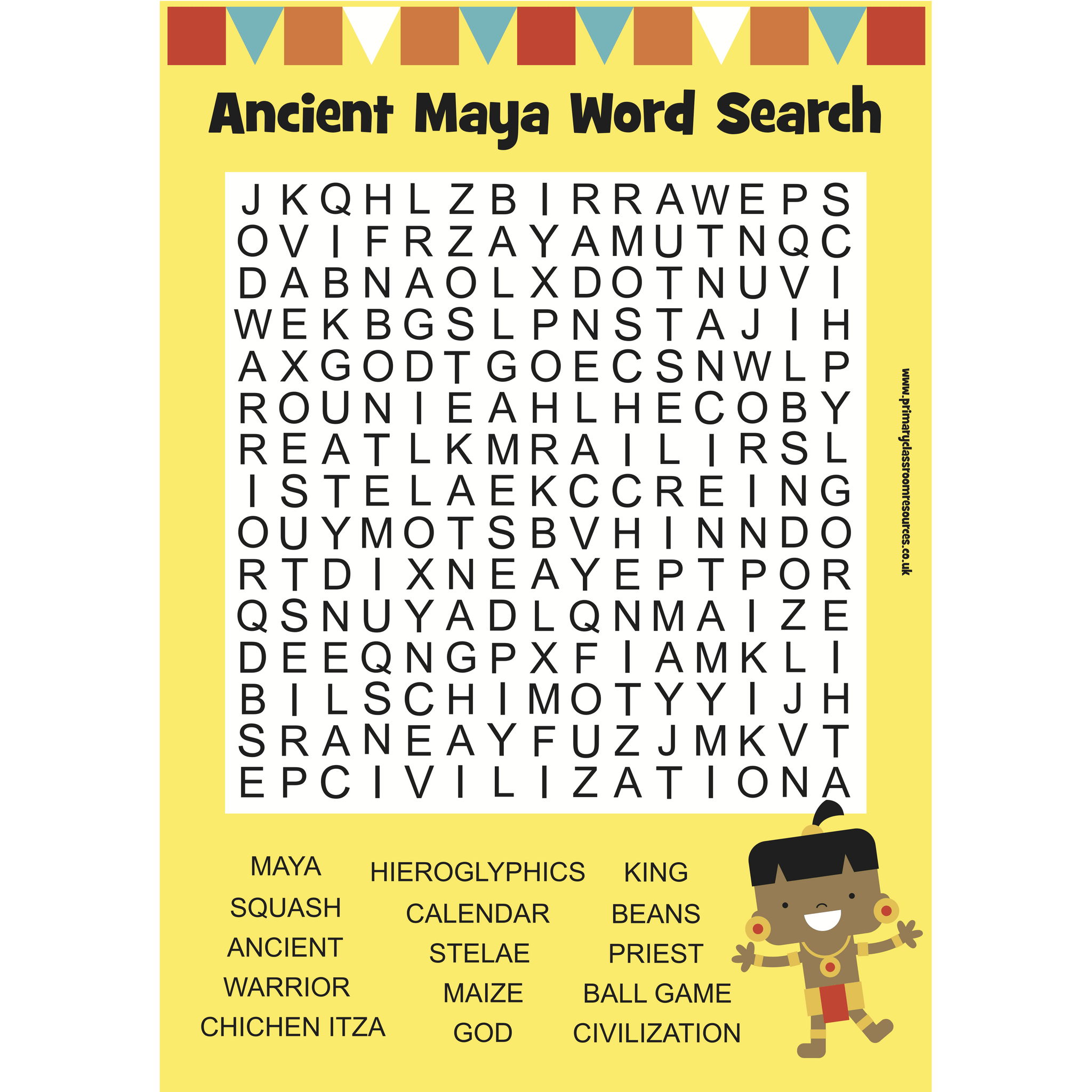 Ancient Maya - Word Search – Primary Classroom Resources