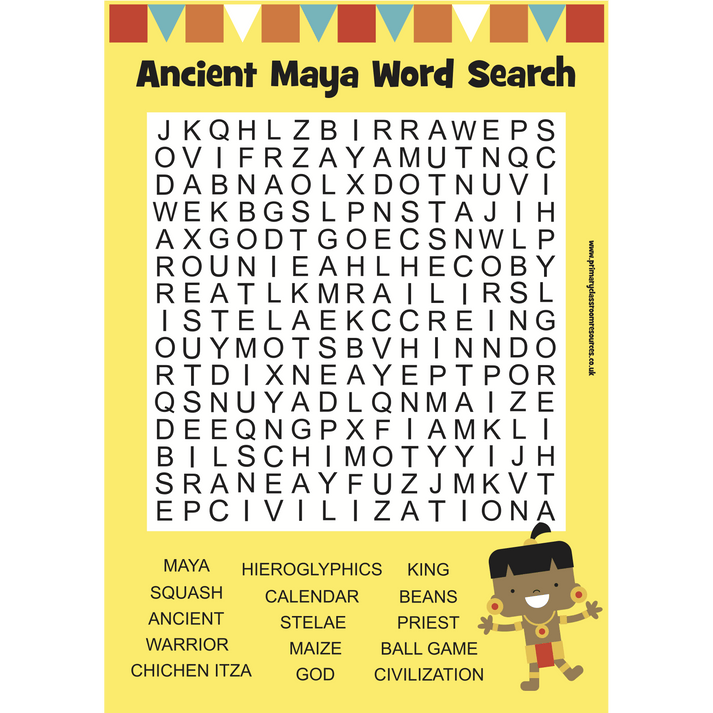 Ancient Maya - Word Search – Primary Classroom Resources