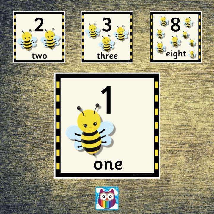 Bee Themed Number Cards – Primary Classroom Resources