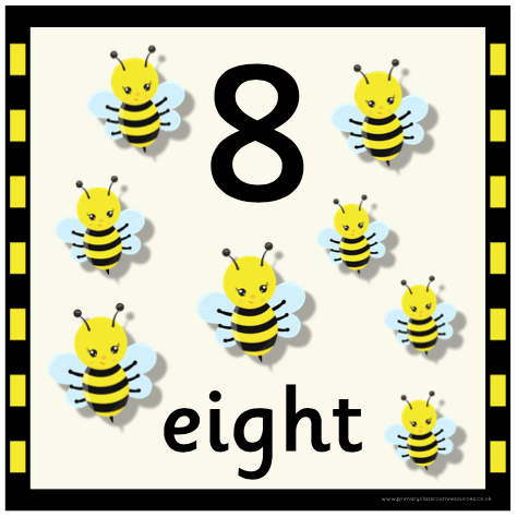 Bee Themed Number Cards – Primary Classroom Resources
