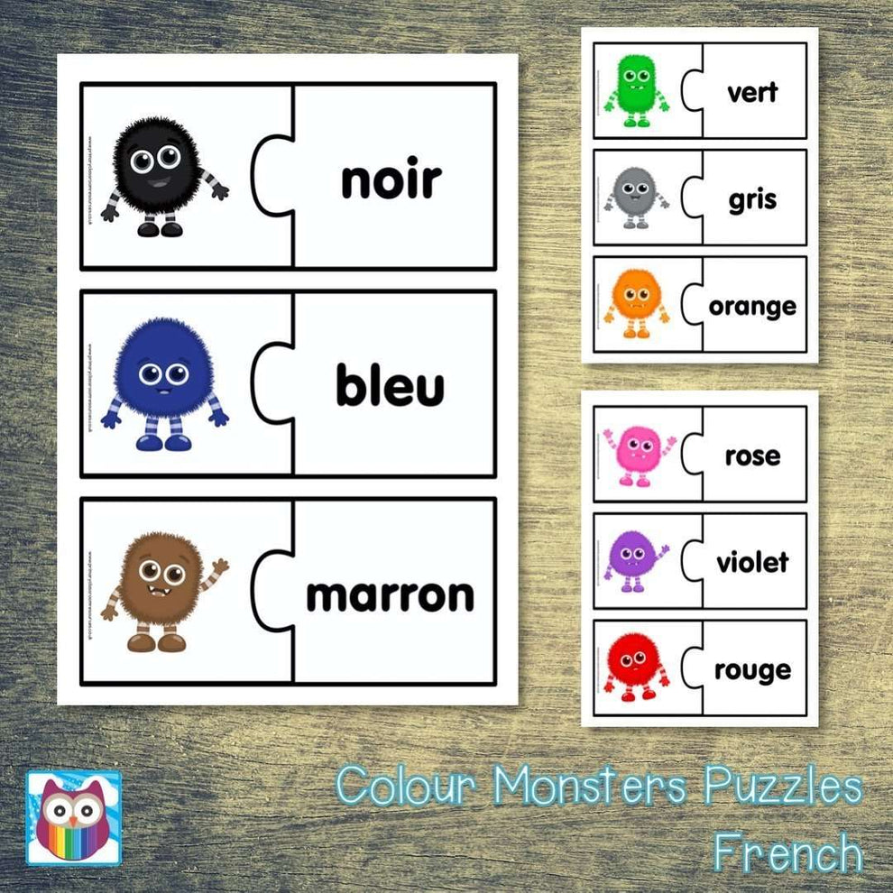 Colour Monsters Puzzles - French – Primary Classroom Resources