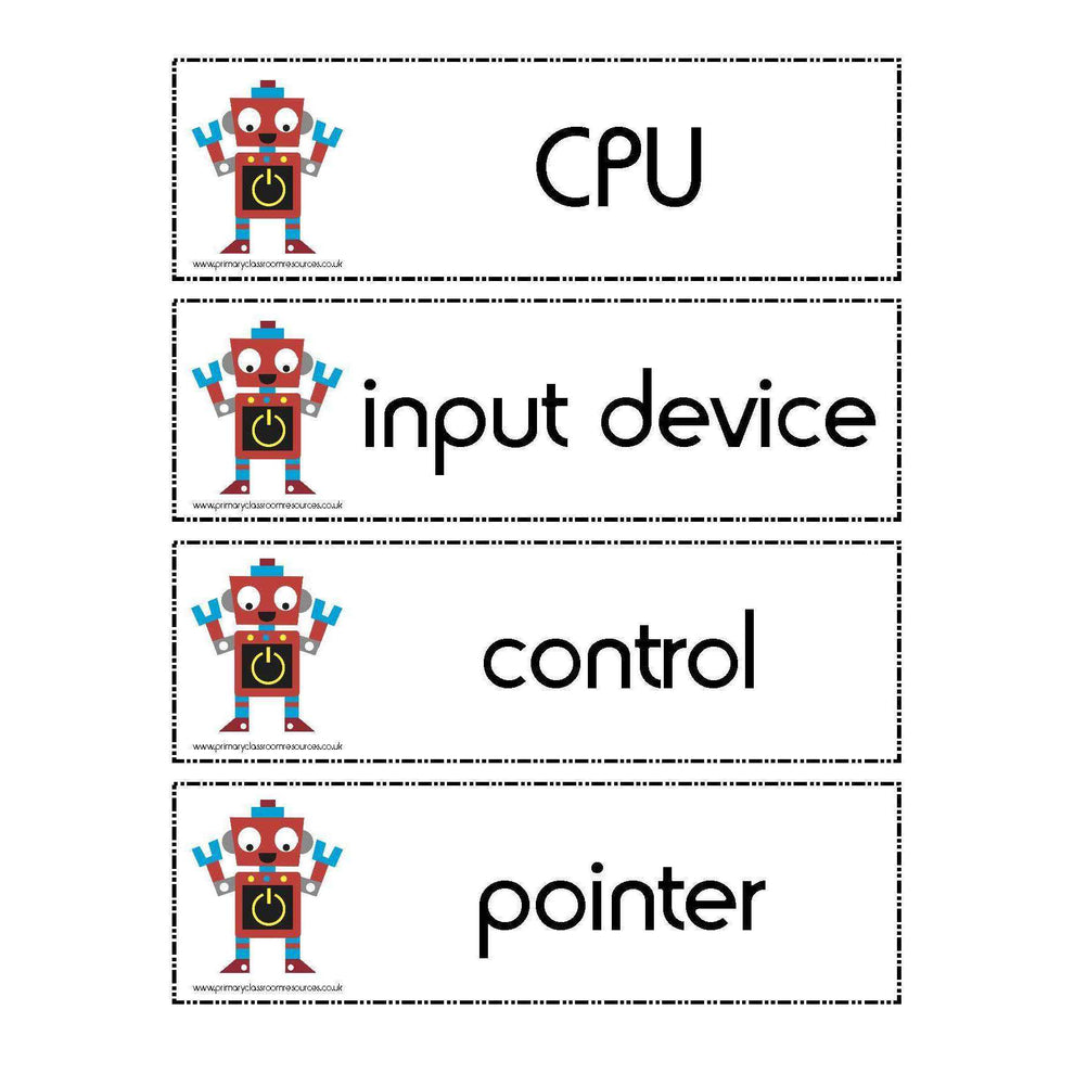 Computing Year 1 Vocabulary - How computers work – Primary Classroom ...