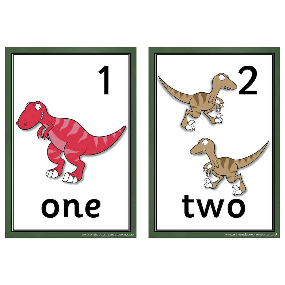 Dinosaur Number Cards 0-10 – Primary Classroom Resources