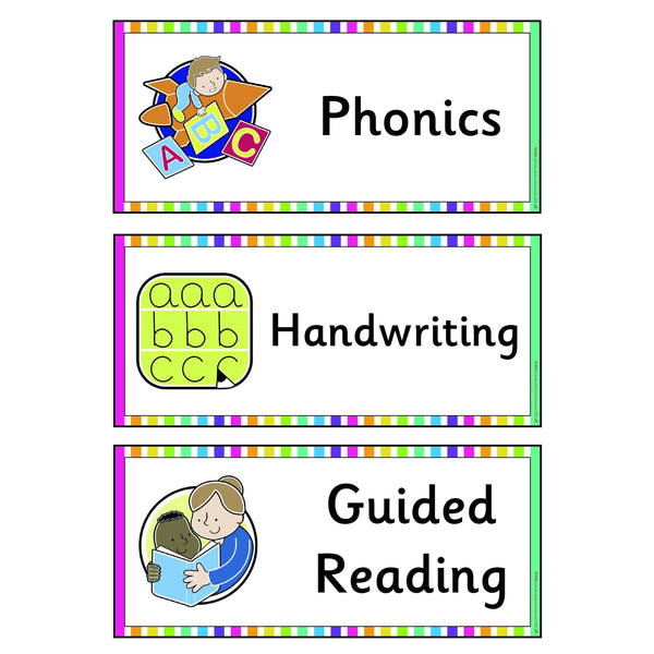 Editable Rainbow Visual Timetable Primary Classroom Resources