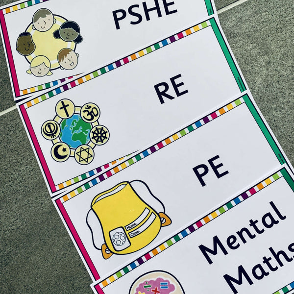 Editable Rainbow Visual Timetable Primary Classroom Resources