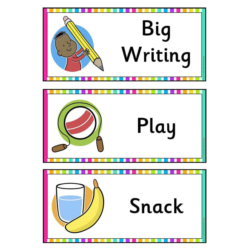 EXTRA CARDS - Rainbow Visual Timetable Cards – Primary Classroom Resources