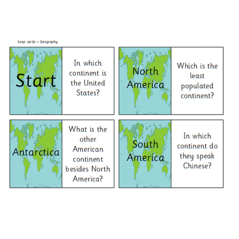 Geography Loop Cards – Primary Classroom Resources