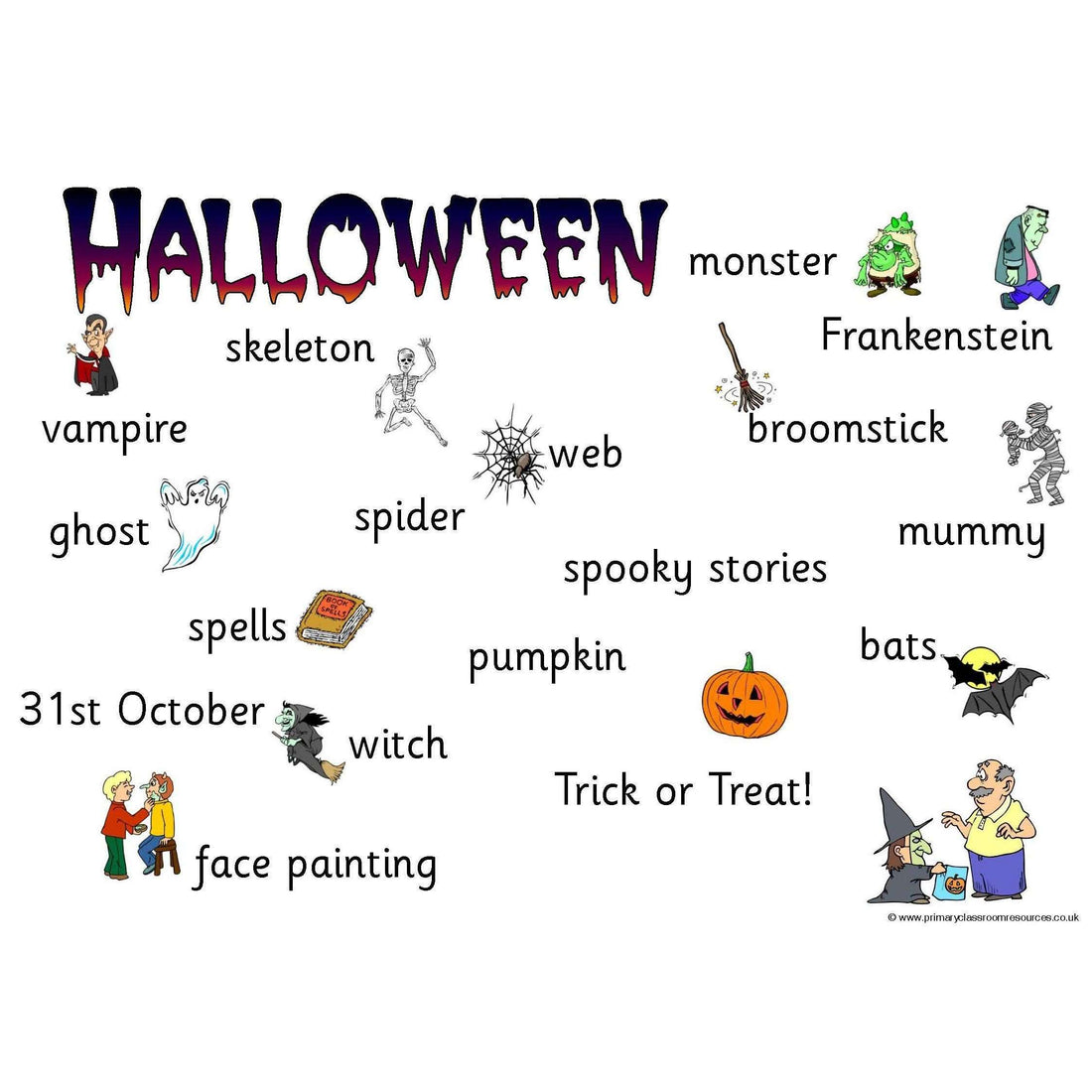 Halloween Vocabulary Mat – Primary Classroom Resources