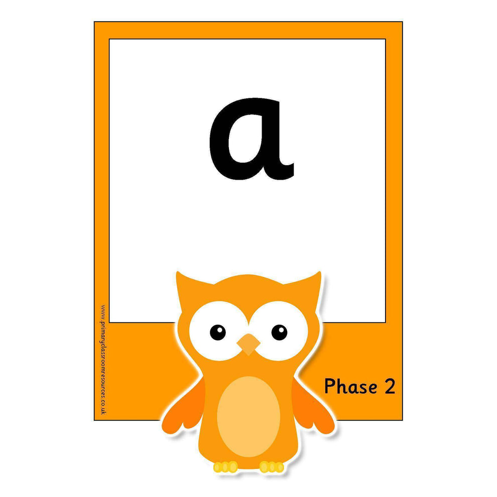 Large Owl Phase 2 Letters and Sounds Flashcards – Primary Classroom ...