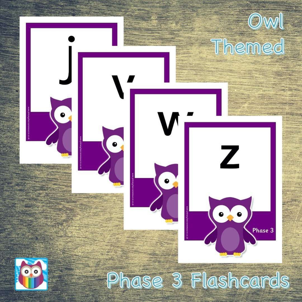 Large Owl Phase 3 Letters and Sounds Flashcards – Primary Classroom ...