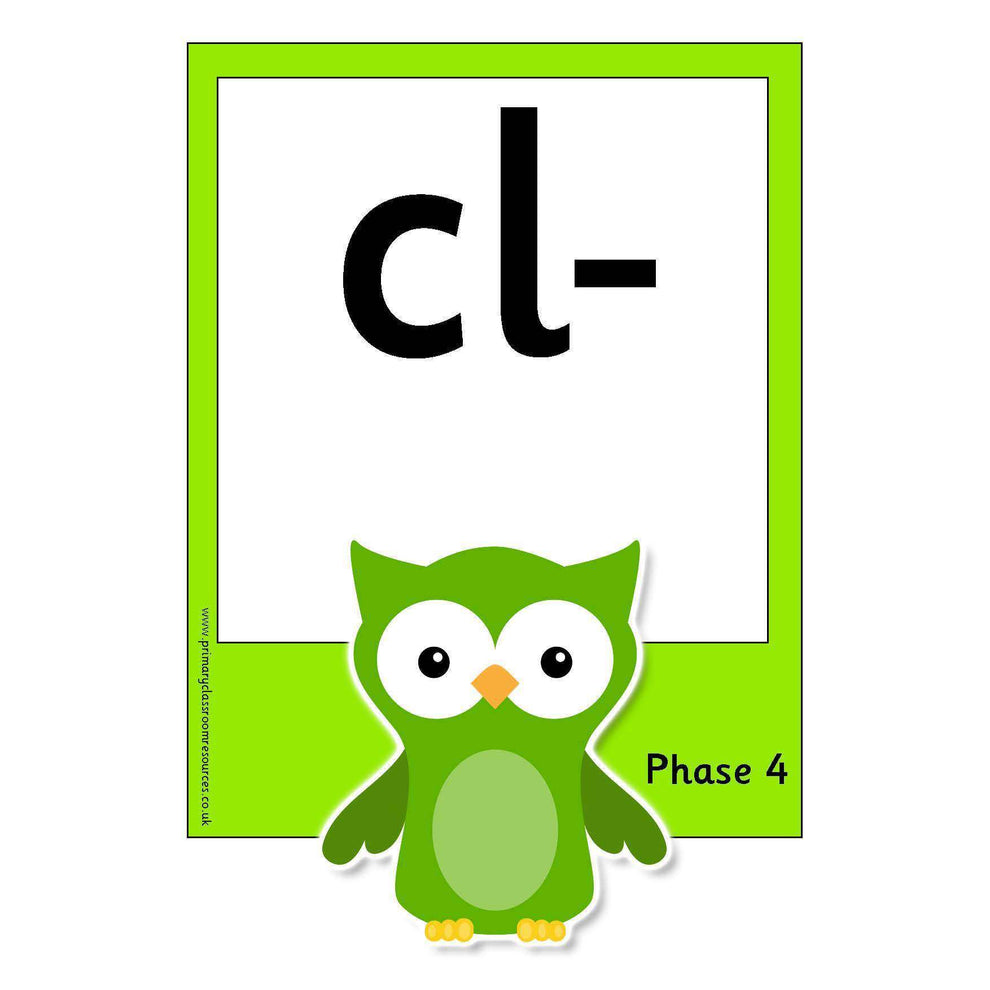 Large Owl Phase 4 Letters and Sounds Flashcards – Primary Classroom ...